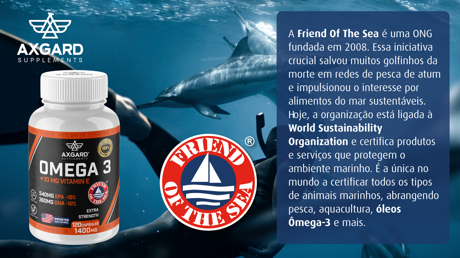 Omega 3 EPA - DHA + Vitamina E – Axgard Suplementos